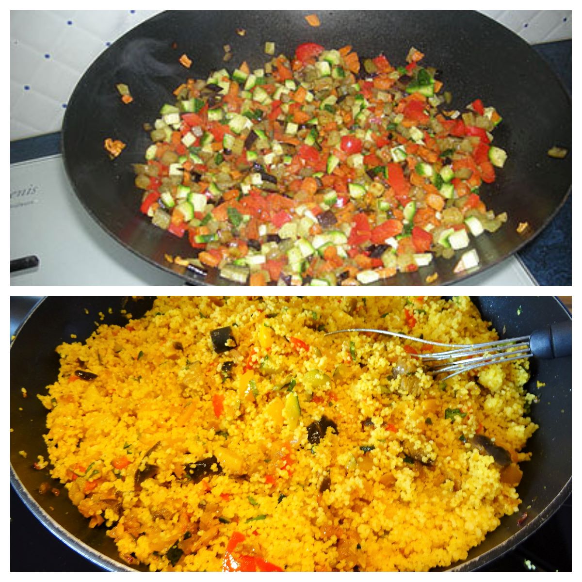 Semoule de couscous aux petits légumes - La recette facile par Toqués 2 ...